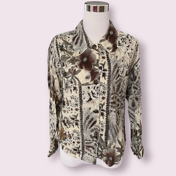 OBR | Tops | Vintage Obr Floral Long Sleeve Button Front Shirt | Poshmark